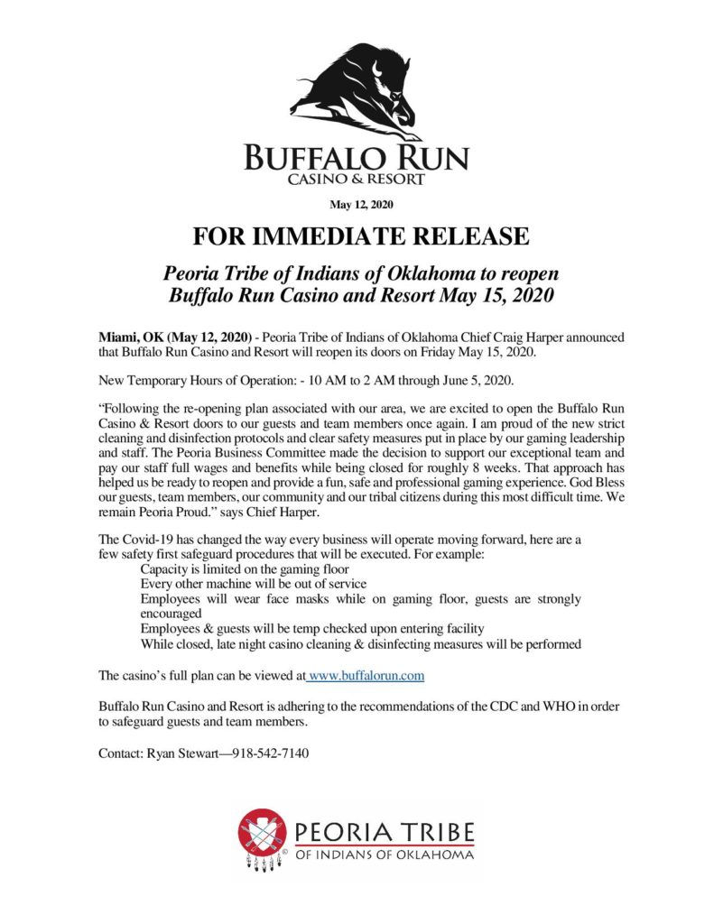 Buffalo Run Release – Peoria Tribe Of Indians of Oklahoma