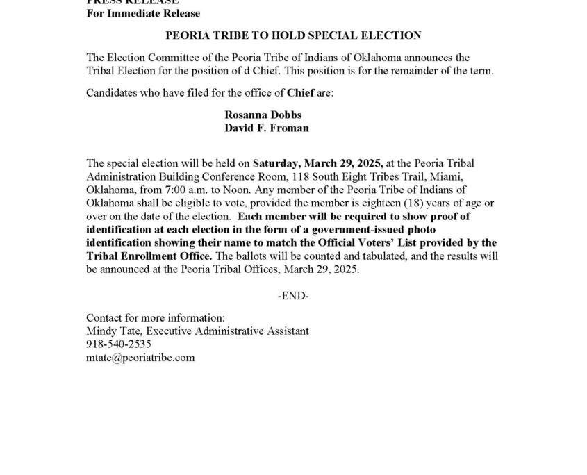 Peoria Tribe Of Indians of Oklahoma – Official Website of the Peoria ...